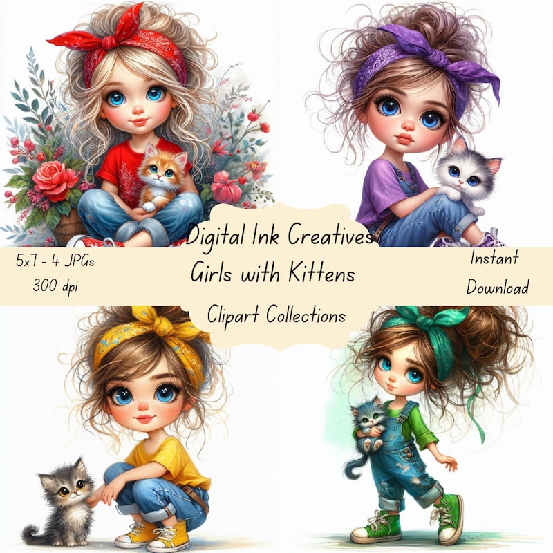 Girl Creative Clipart - Etsy