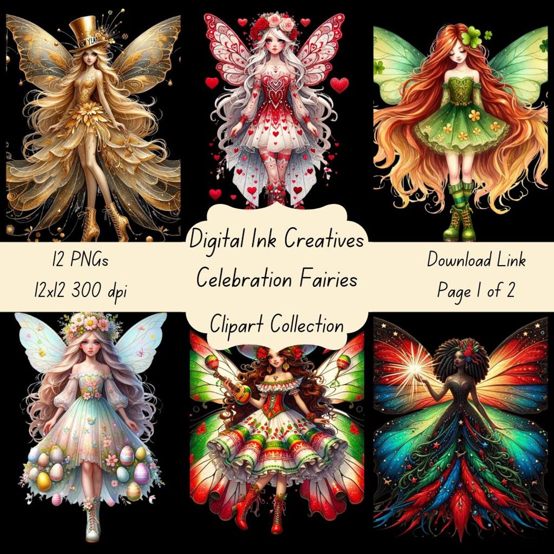 12 Fairy Themed Calendar PNG Files Printable Fairy Calendar Images ...