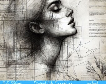 Pencil Sketch Paper 12x12 300 Dpi Non-seamless Turkish Angora Junk ...