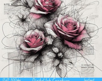 Pencil Sketch Paper 12x12 300 Dpi Non-seamless Sailboat Paper Junk ...