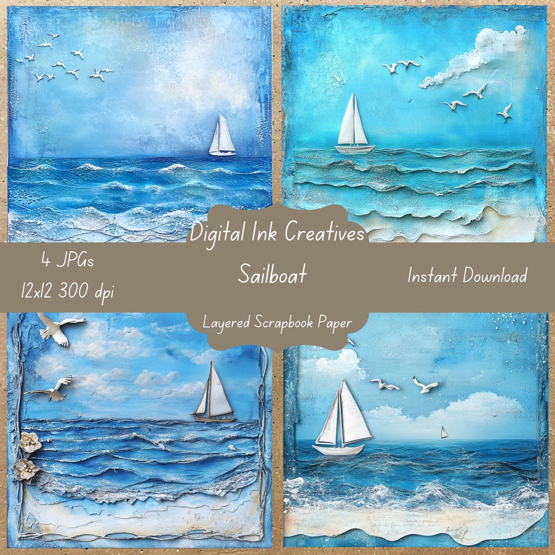 Ocean Waves Border Layered Scrapbook Paper Scrapbooking Projects ...