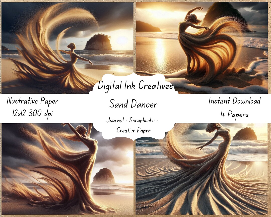 Sand Dancer Illustrations Paper 12x12 Junk Journals Scrapbooking ...