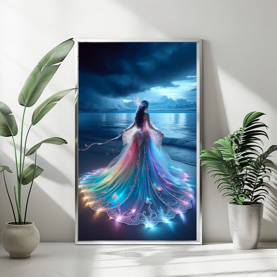 Vintage Glowing Seaside Aura Printable Wall Art Americana Decor Digital Download, 24x36 ...