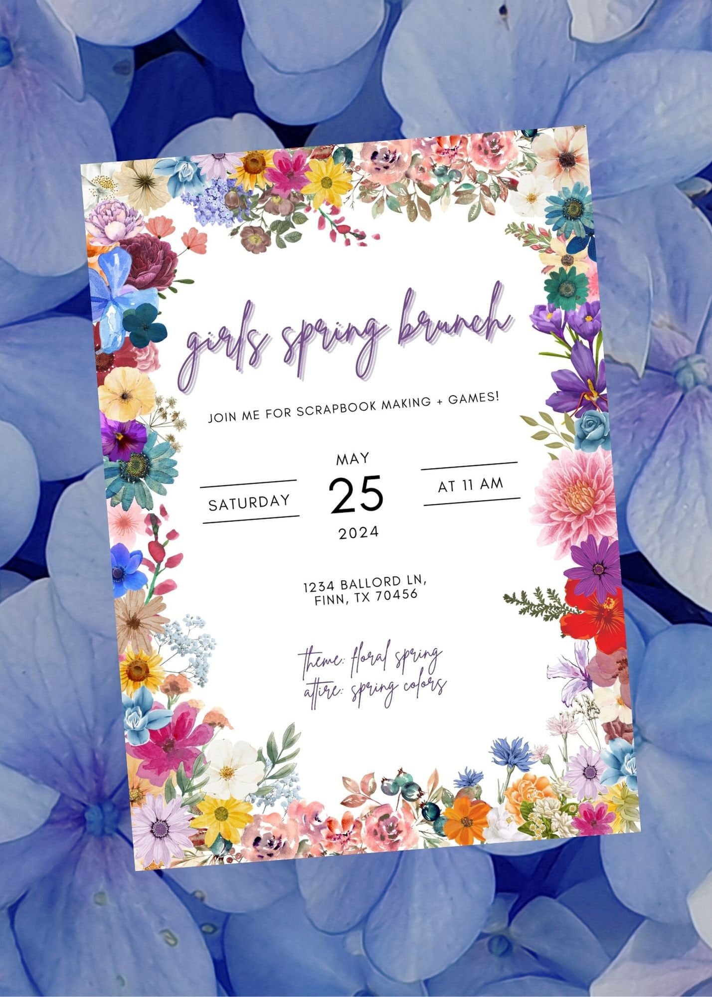 Girls Spring Brunch Invitation - Etsy