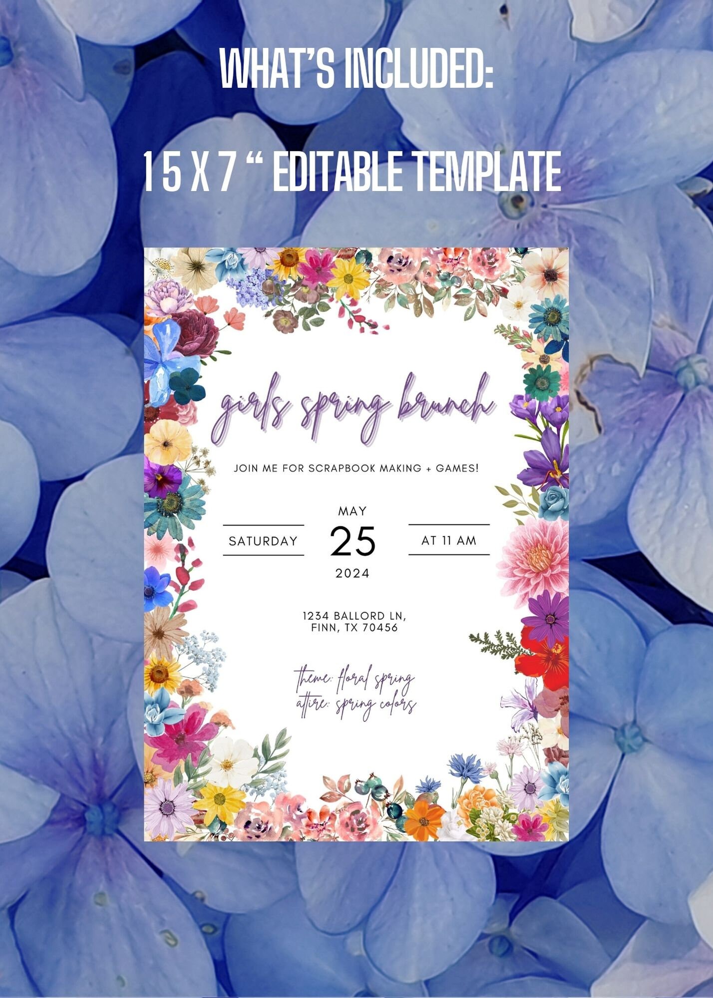 Girls Spring Brunch Invitation - Etsy