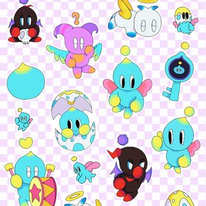 Sonic Chao | Matte Vinyl Sticker Sheet - Etsy