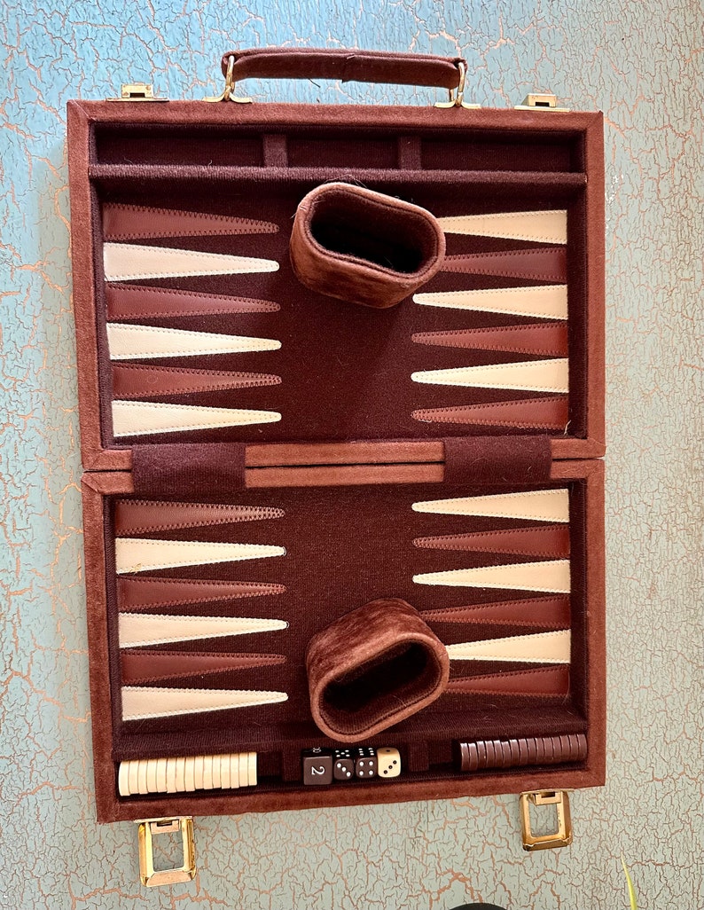 Vintage Travel-sized Backgammon Set Classic Brown Aesthetic - Etsy