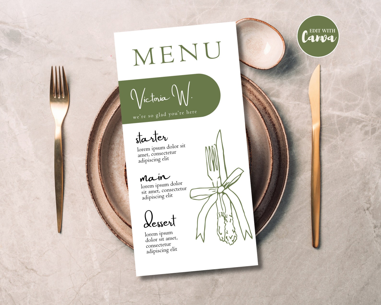 Editable Dinner Menu Template | Hand Drawn, Custom Canva (digital) - Etsy