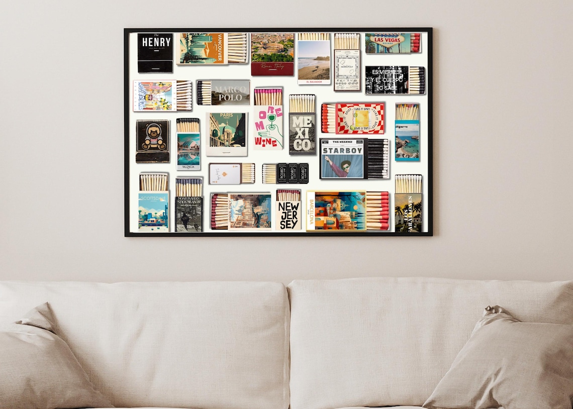 Personalized Matchbook Art Print | Custom Photo Collage (CANVA Template ...