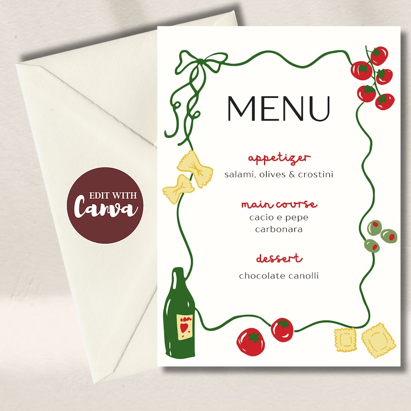 Italian Dinner Flyers - Etsy UK