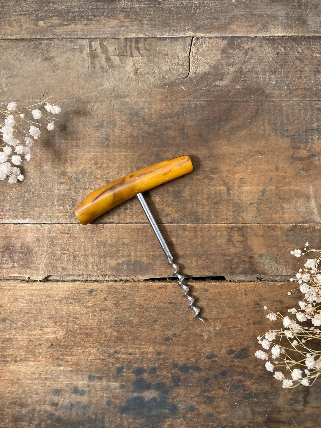 Vintage Butterscotch Bakelite Handle Corkscrew - Etsy