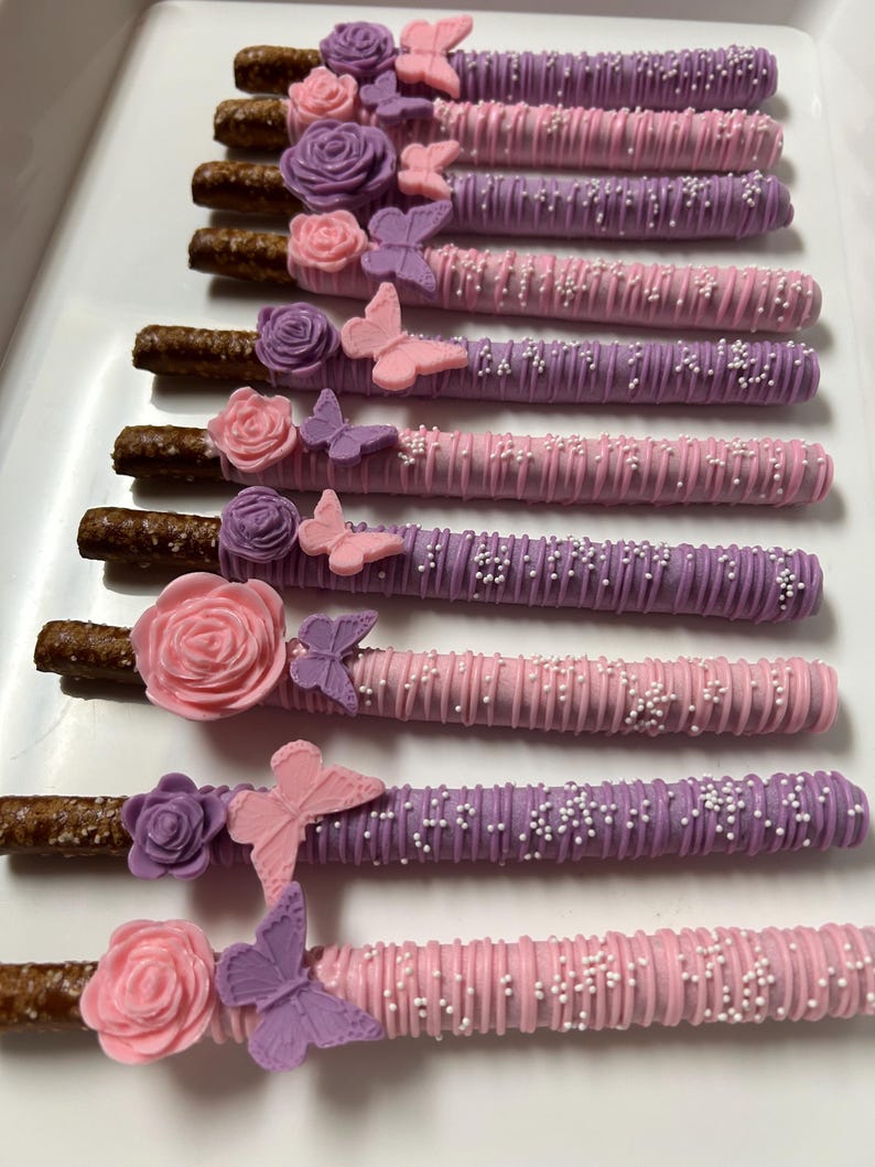 12 Butterfly Chocolate Covered Pretzels - Etsy