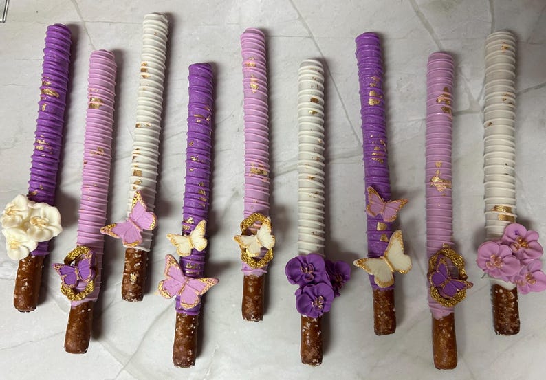 12 Butterfly Chocolate Covered Pretzels - Etsy