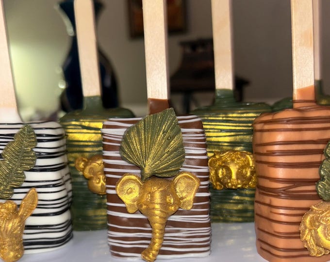 12 Safari Theme Chocolate Covered Rice Krispie Treats - Etsy