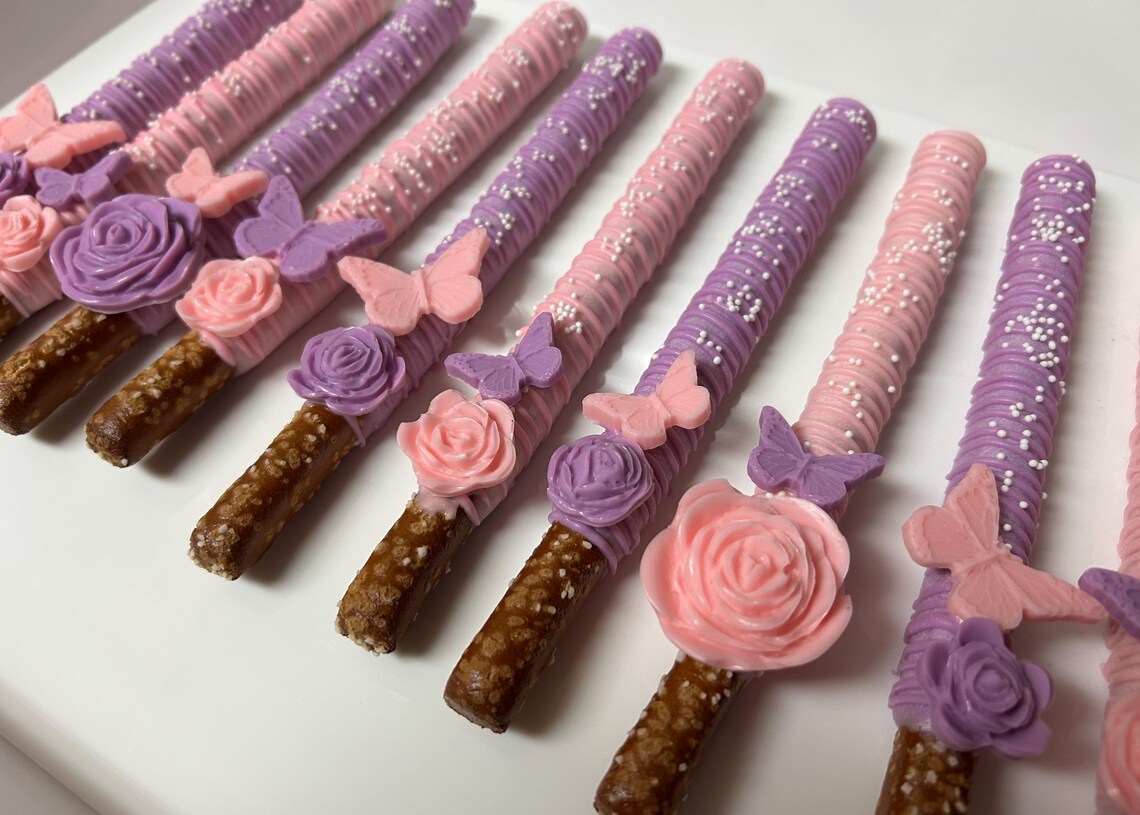 12 Butterfly Chocolate Covered Pretzels - Etsy