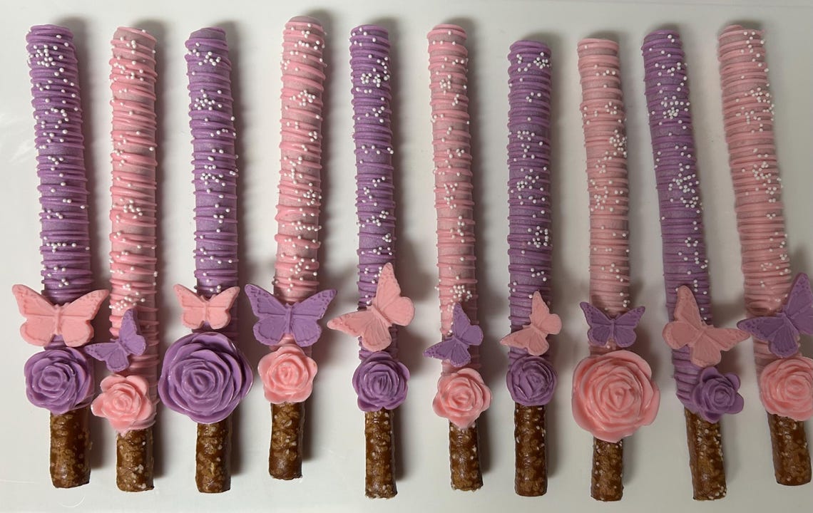 12 Butterfly Chocolate Covered Pretzels - Etsy