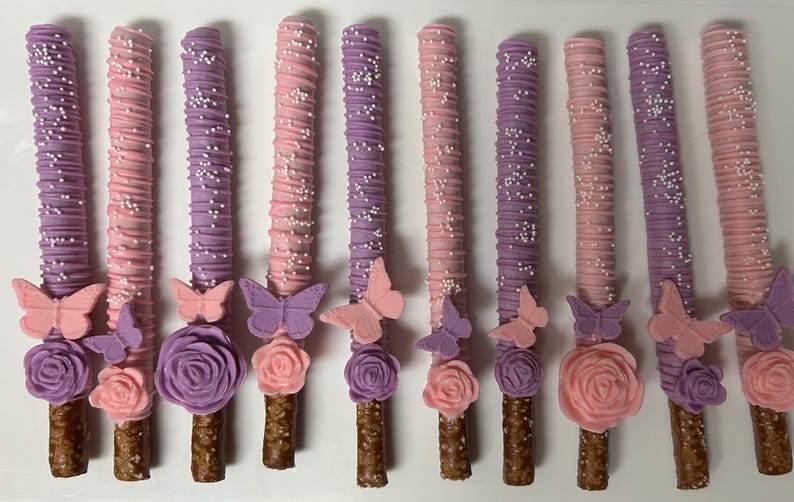 12 Butterfly Chocolate Covered Pretzels - Etsy