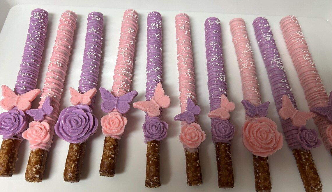 12 Butterfly Chocolate Covered Pretzels - Etsy