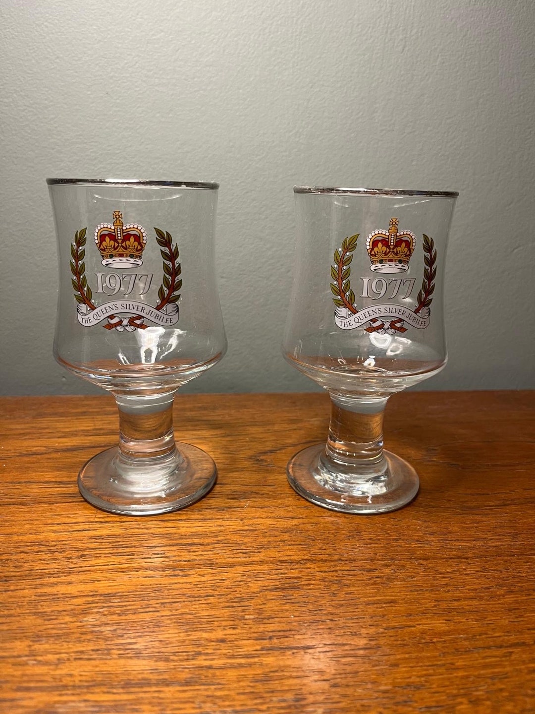 Silver Jubilee Commemorative Glasses 1977 - Etsy