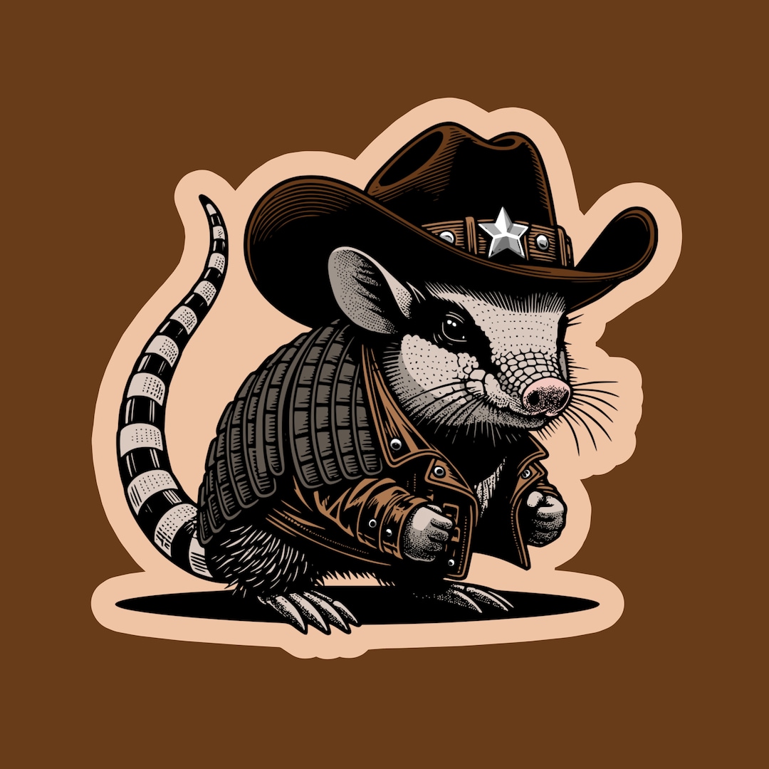 Cowboy Armadillo Sticker Armadillo Hamster Armadillo Lover Vinyl Sticker Waterproof Sticker ...