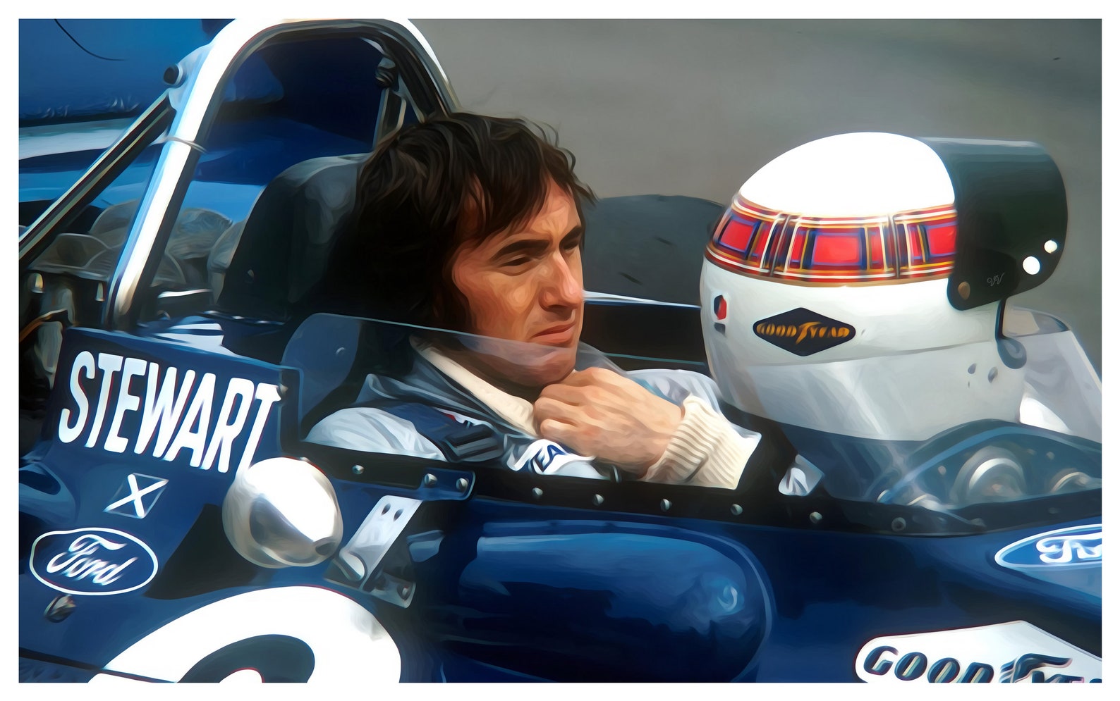 Formula 1 Sticker Jackie Stewart Formula 1 Vinyl Sticker Waterproof ...