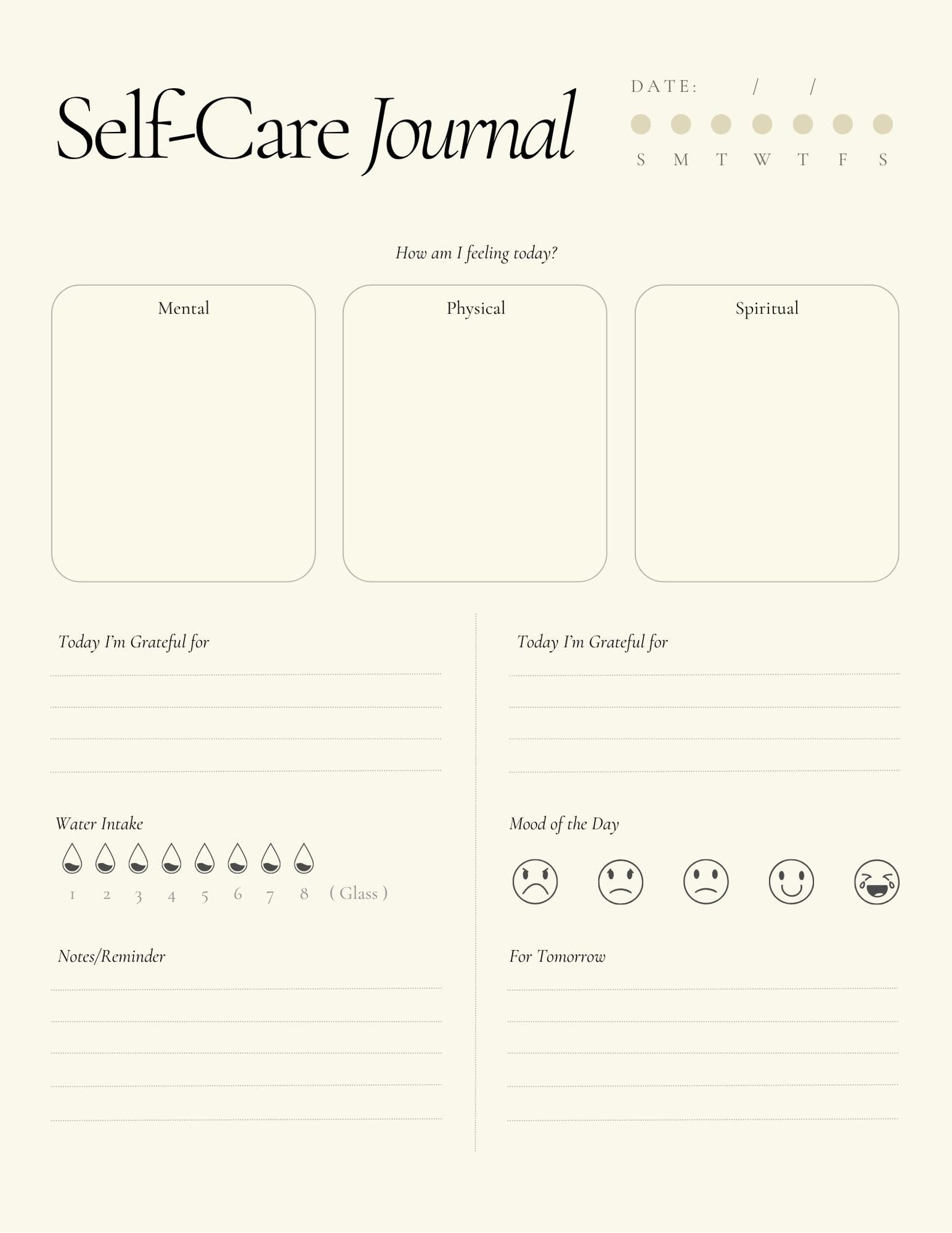Teen Mental Health Journal | Printable Self-reflection Prompts ...