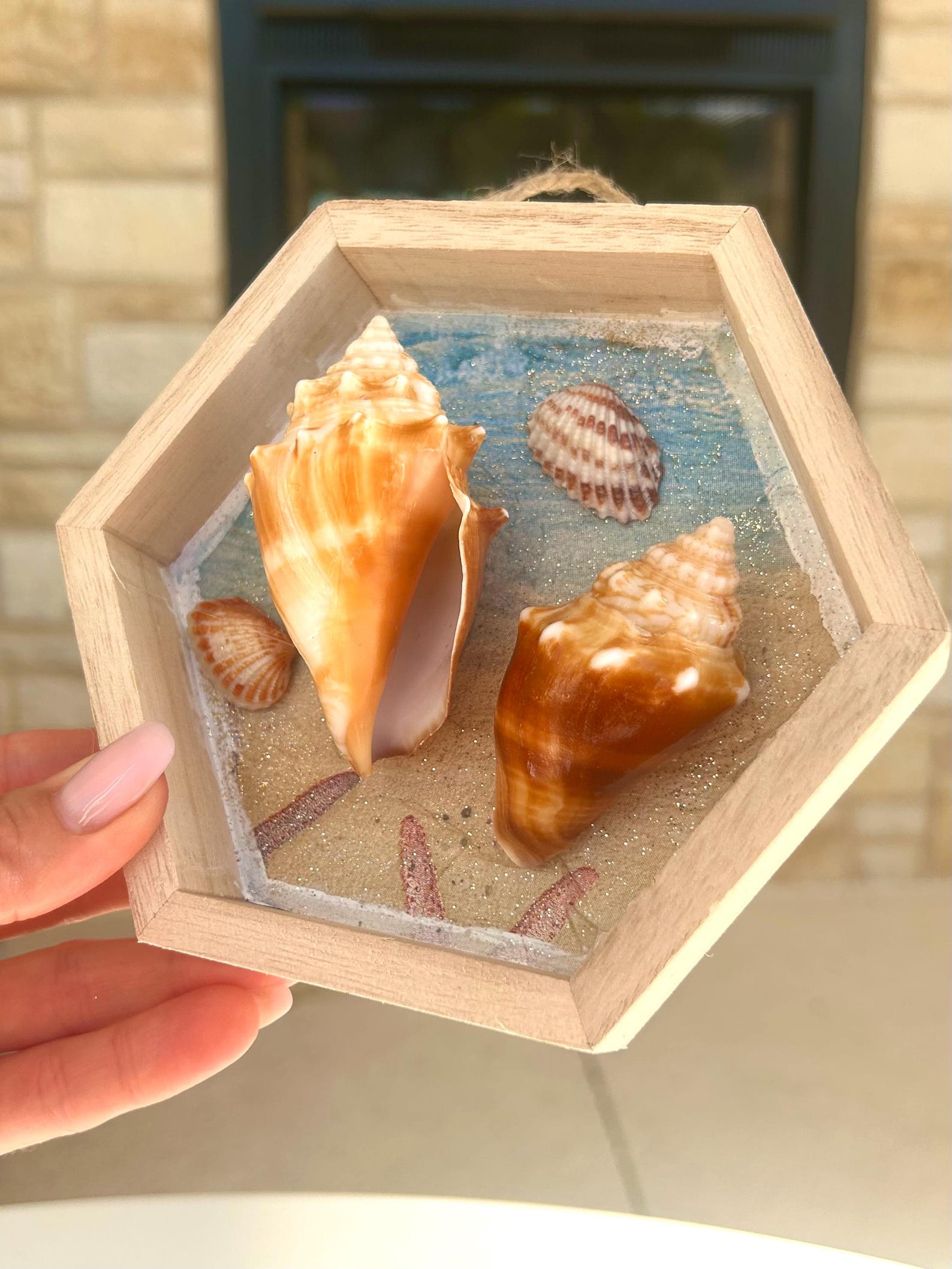 Personalized Beach Scene Shadow Box | Hanging Shell Decor | Seashell ...