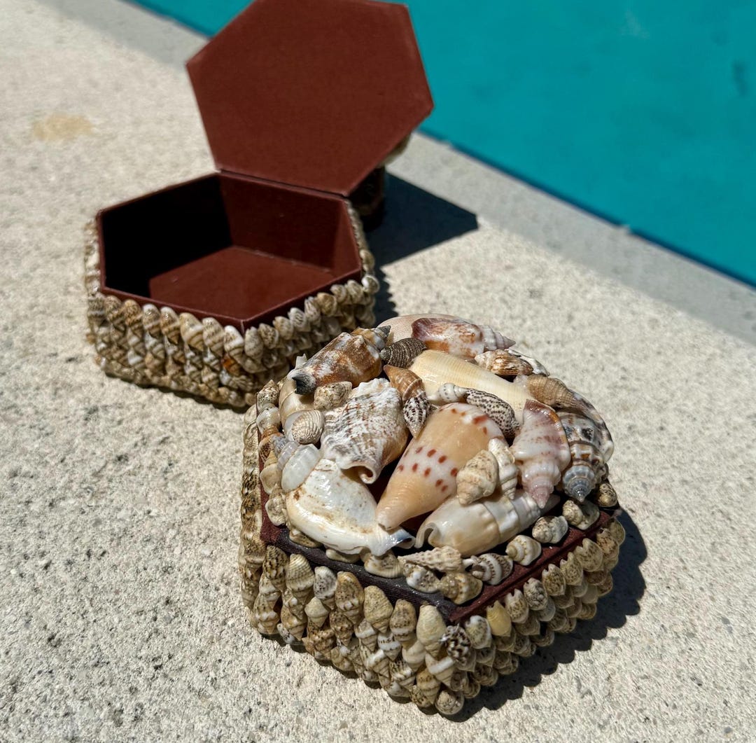 Shell Jewelry Box 3.5" | Seashell Box for Jewelry | Handmade Gift Box ...