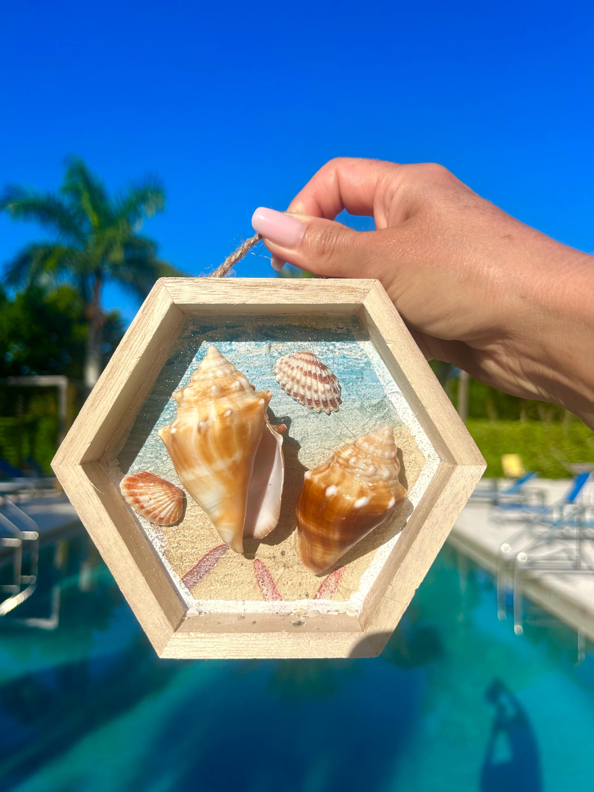 Personalized Beach Scene Shadow Box | Hanging Shell Decor | Seashell ...