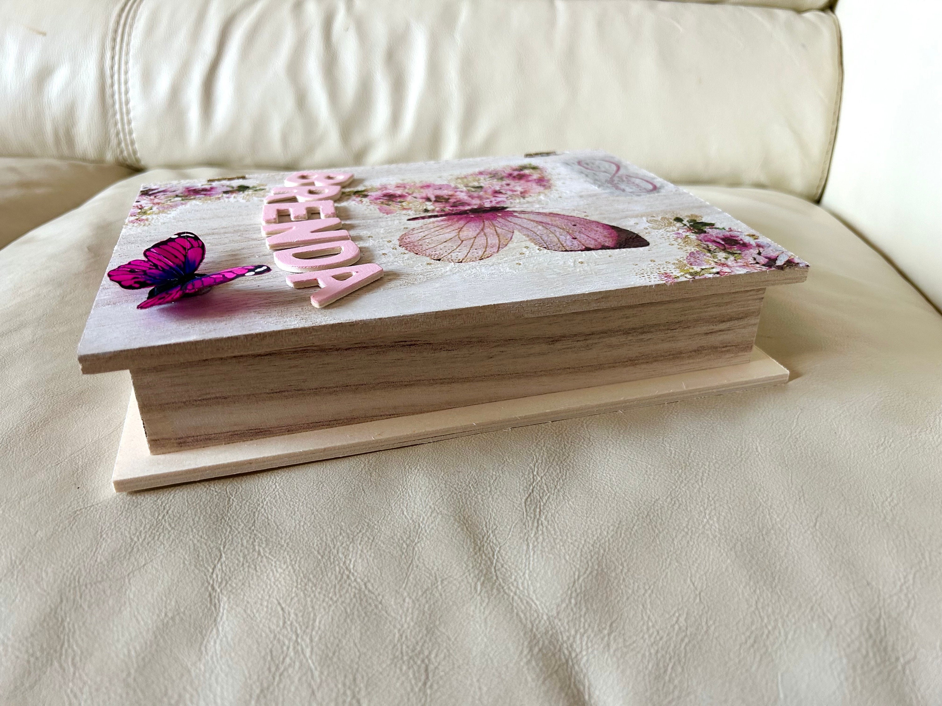 Custom Name Wood Book Box Personalized Gift Box Handmade Gift for Her ...