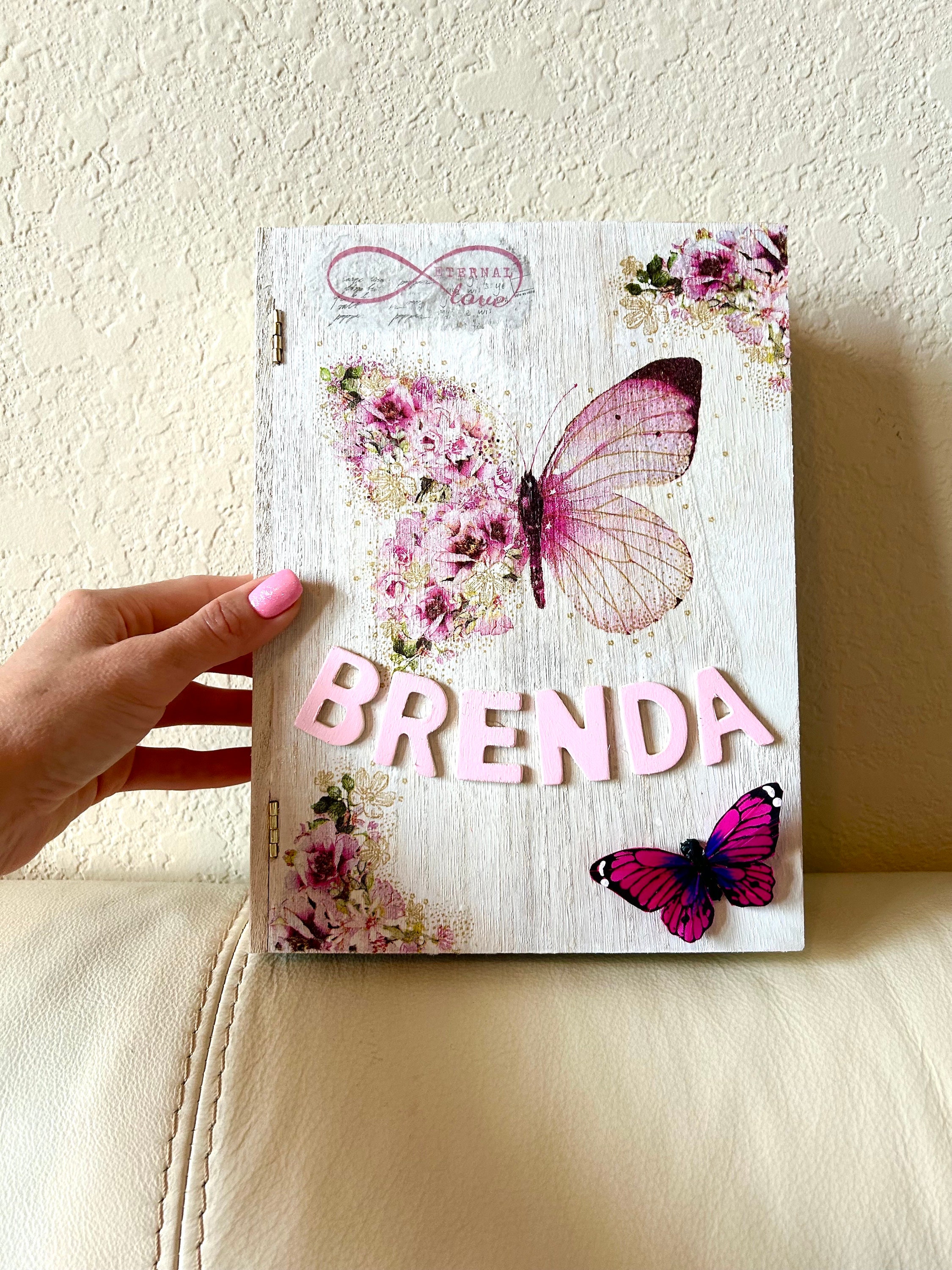 Custom Name Wood Book Box Personalized Gift Box Handmade Gift for Her ...