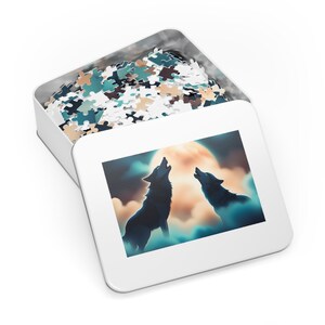Wolves Howling at the Moon Dreamy Cloud Jigsaw Puzzle 252, 500,1000 ...