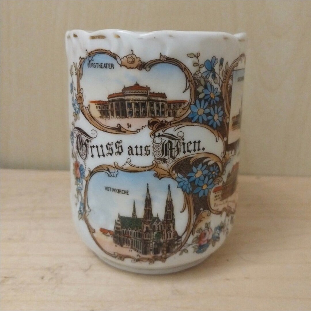 Antique Old German Porcelain Coffee Mug Gruss Aus Wien Vienna ...