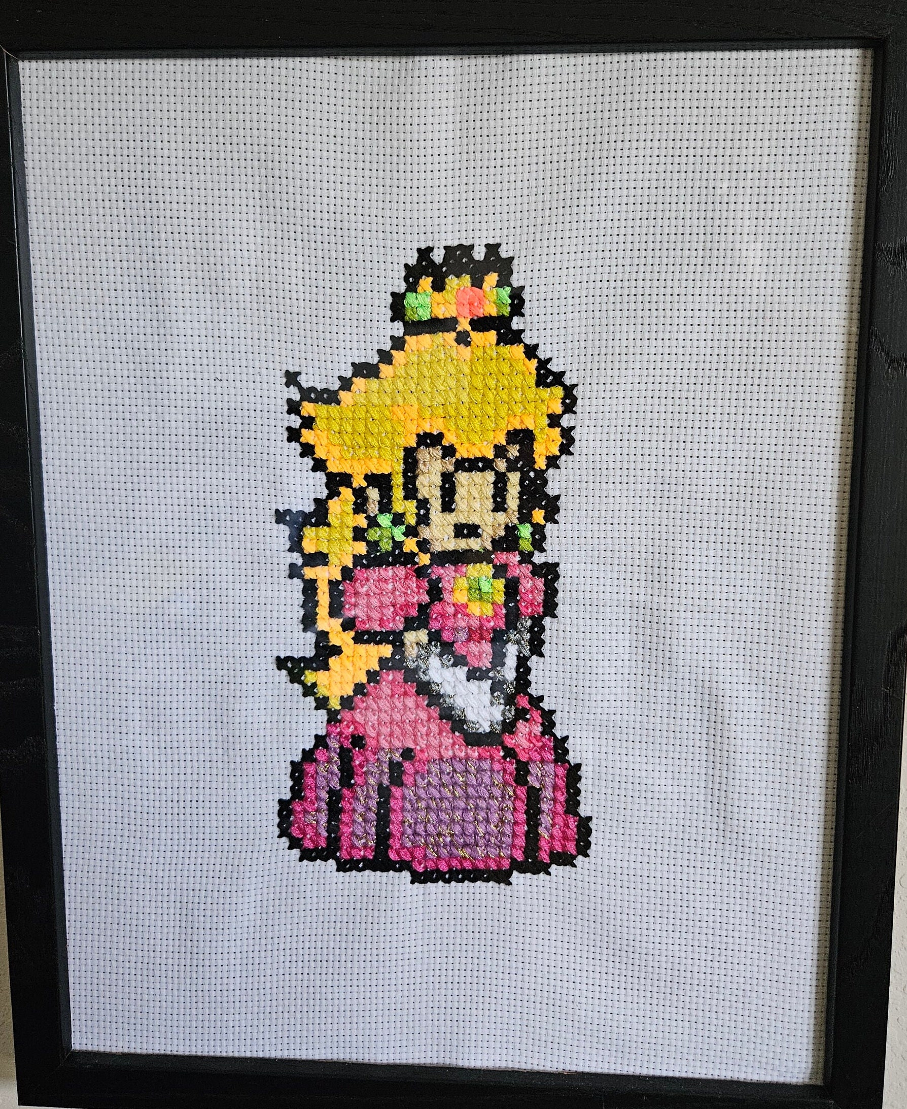 Princess Peach Pixel Art Handmade. Cross Stich With DMC Thread - Etsy