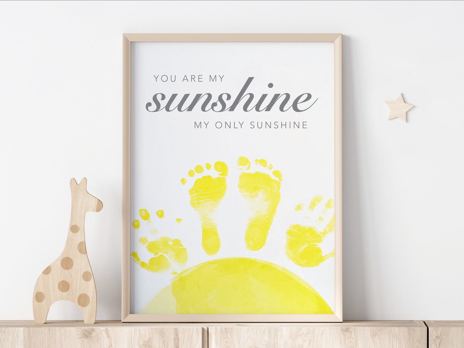You Are My Sunshine | Baby Footprint Art, Handprint, Printable, Digital ...