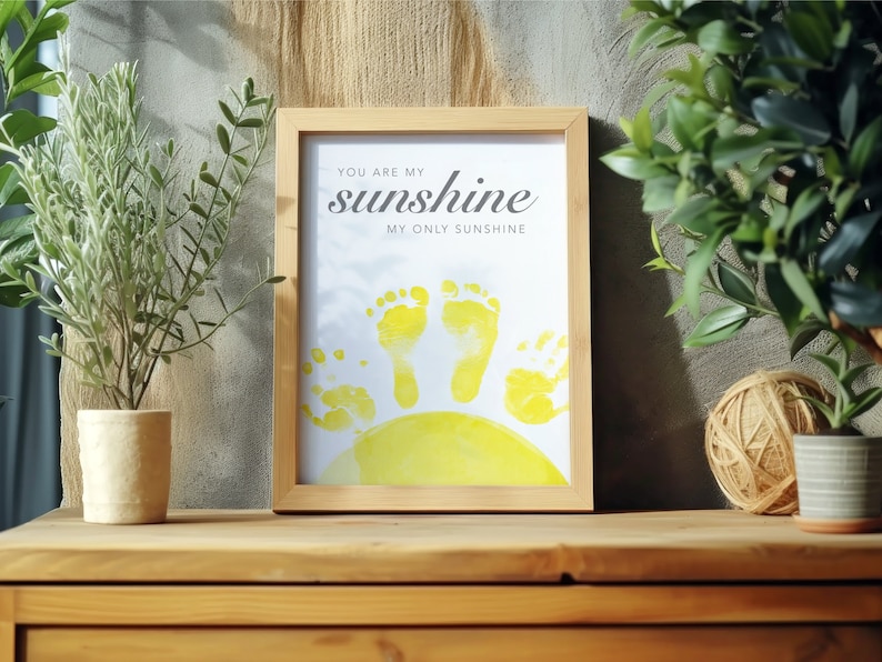 You Are My Sunshine | Baby Footprint Art, Handprint, Printable, Digital ...