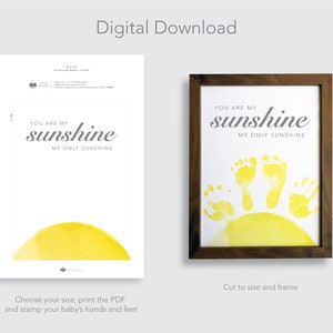 You Are My Sunshine | Baby Footprint Art, Handprint, Printable, Digital ...