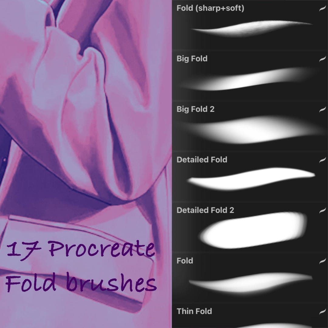 17 Procreate Fold and Crease Brushes Bundle - Etsy