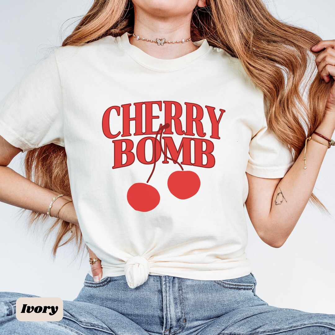Retro Cherry Bomb Comfort Colors T-shirt, Vintage Preppy Gen Z Style ...