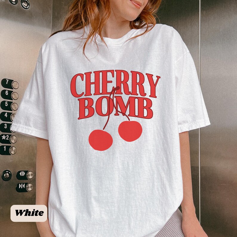 Retro Cherry Bomb Comfort Colors T-shirt, Vintage Preppy Gen Z Style ...