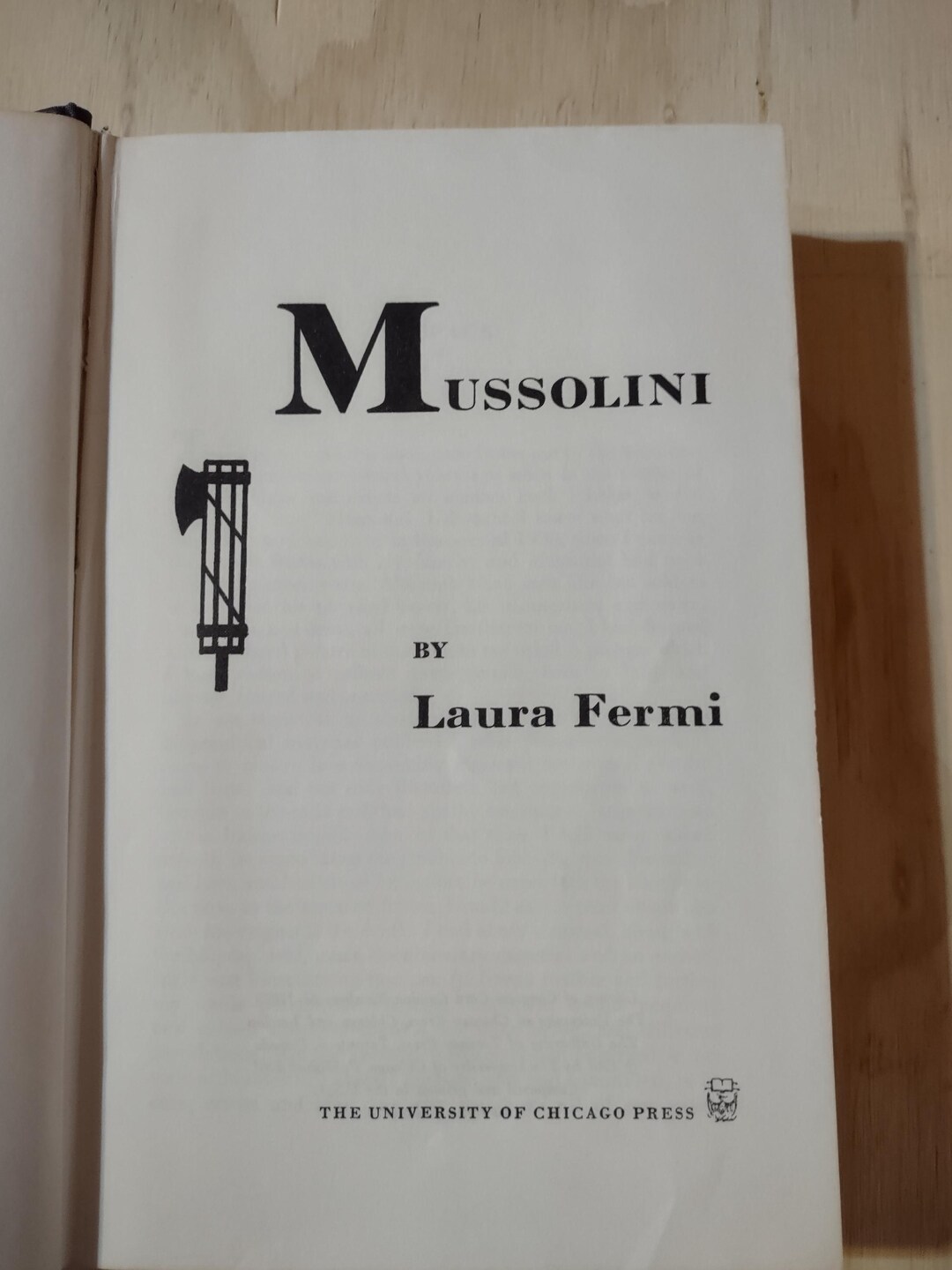 Vintage Mussolini Book by Laura Fermi -1961 - Etsy