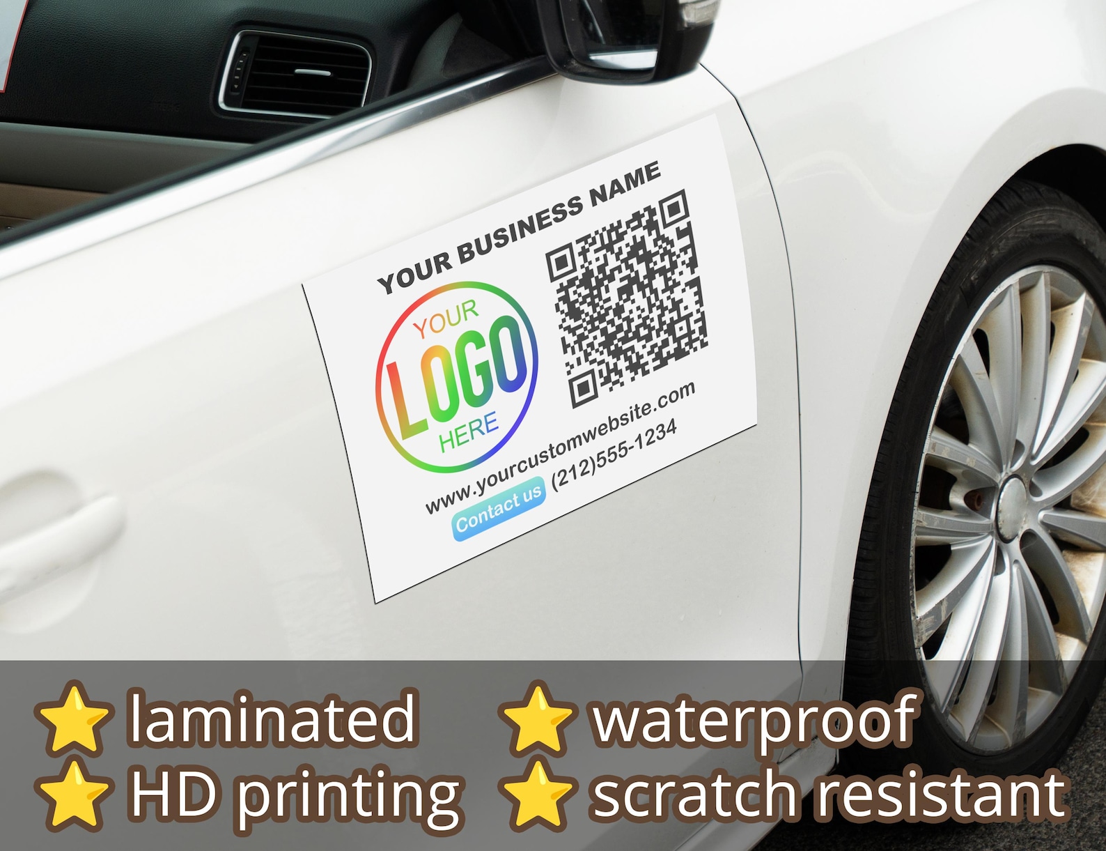 Car Magnets for Business Custom Vehicle Magnets With Your Company Logo & QR Code Custom Bumper ...