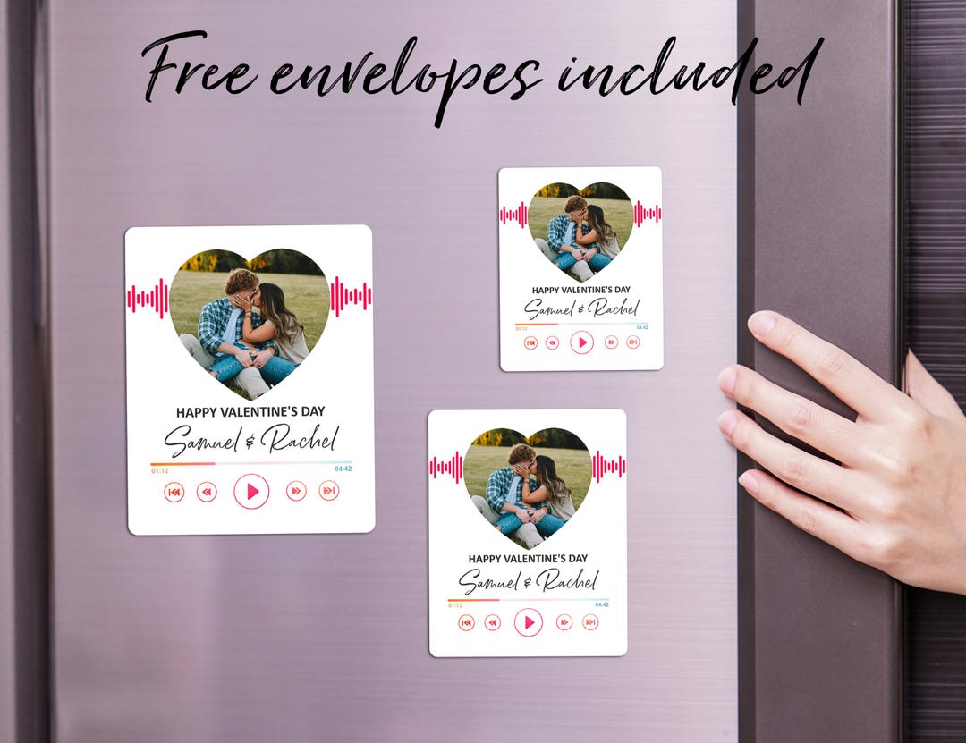 Custom Photo and Music Fridge Magnets, Personalized Valentines Music ...