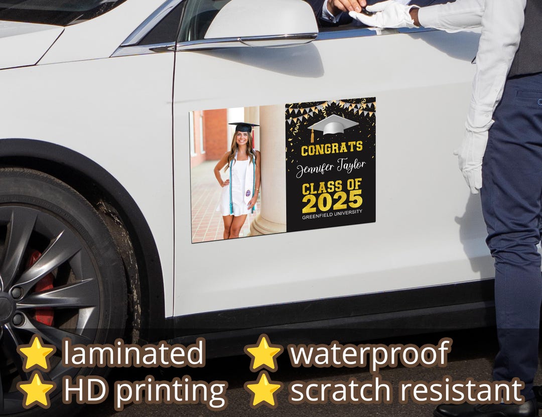 Graduation Bumper Stickers, Custom Photo Graduation Car Magnets, Car ...