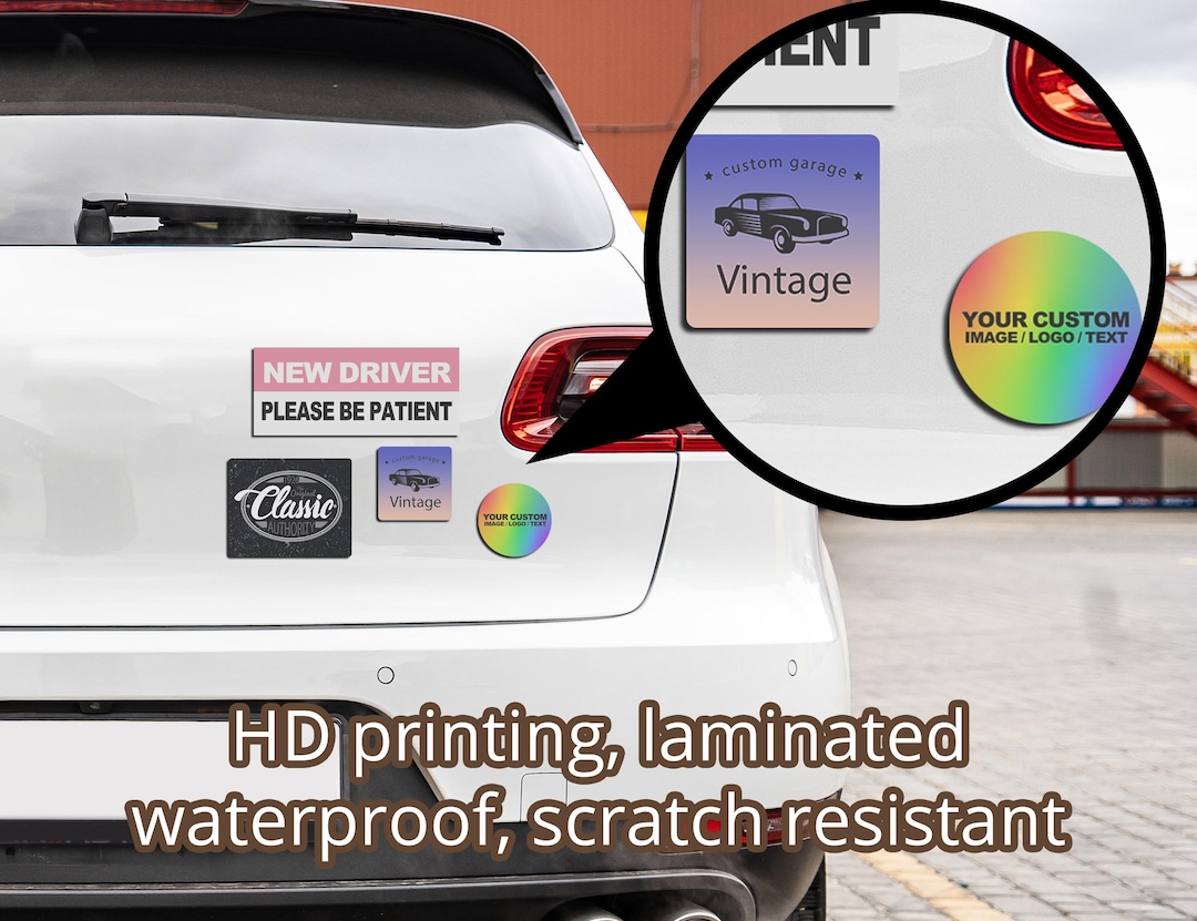 Custom Car Magnets Waterproof HD Printed Photo Magnet Bumper Sticker ...