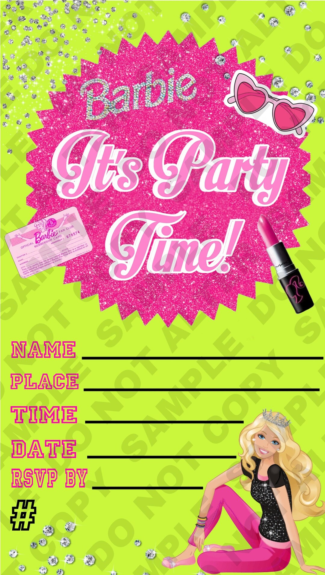 Barbie Birthday Invitation - Etsy