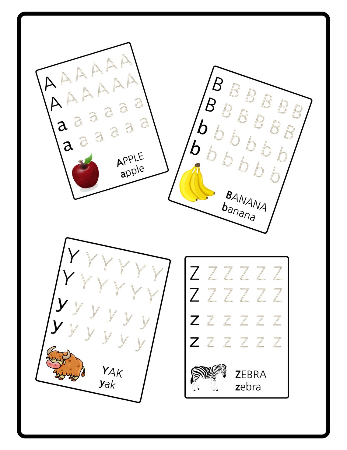 Kids Activity Book Trace Alphabets Easy Prints - Etsy
