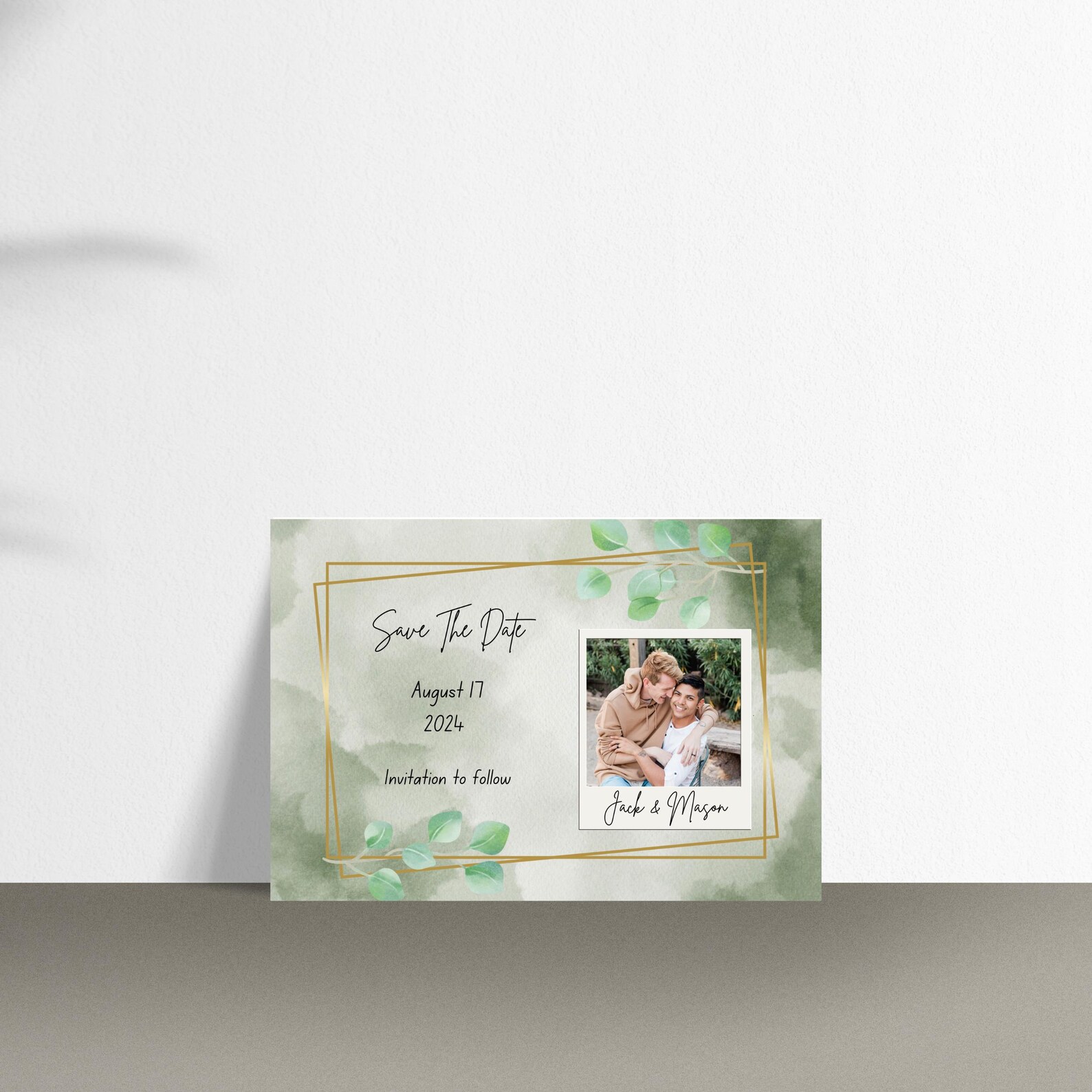 Chic Green Watercolor Wedding Menus - Editable 2-piece Template With ...