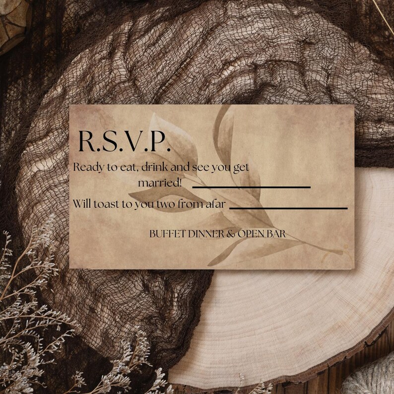 Vintage Rustic Wedding Invitation Bundle Editable Text 6 Pieces ...