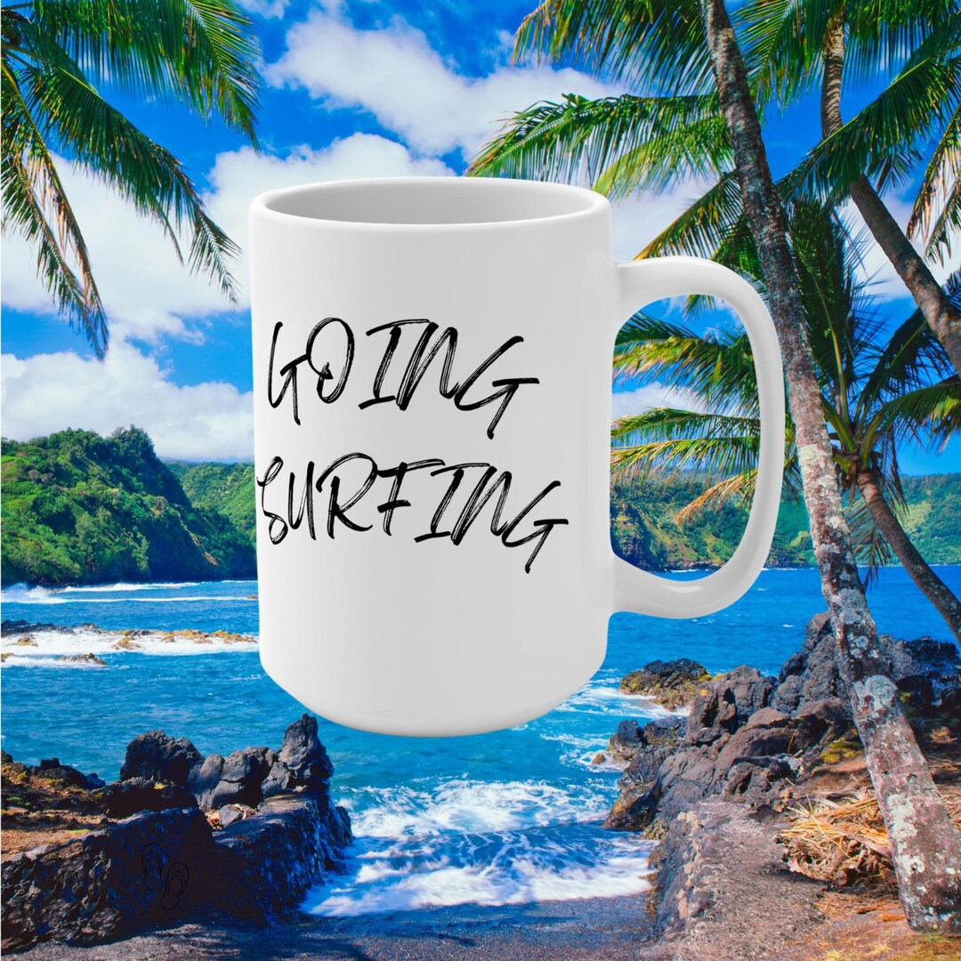 Surfing Coffee Mug, Beach Lover Mug, Ocean Waves Mug, Morning Coffee ...